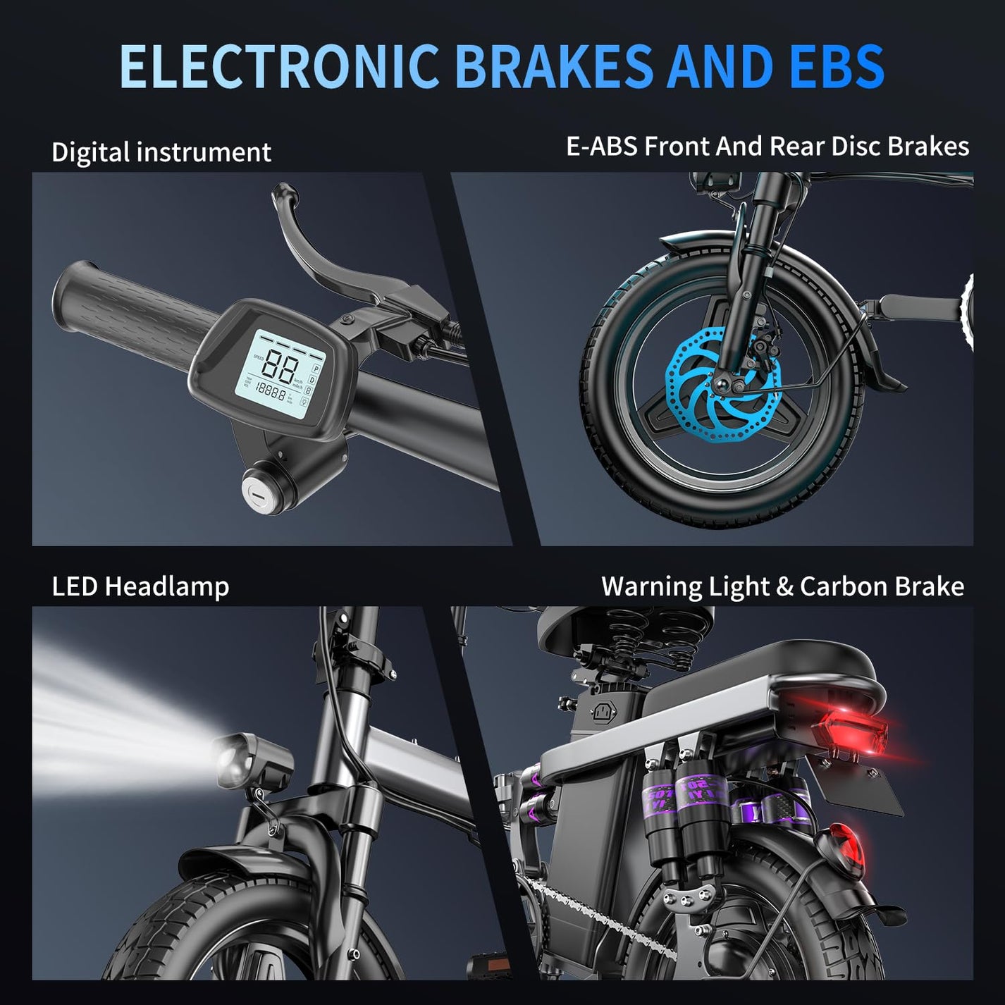 ASKGO F12 Adult Ebike 48V 15AH Foldable Electric Bicycle 500W Peak Mot ...